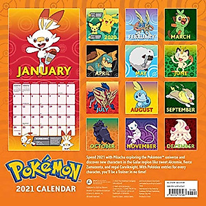 Pokemon 2021 Wall Calendar