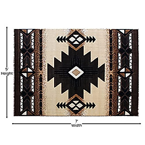 South West Native American Area Rug 5 Feet X 7 Feet Berber Design C318