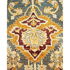 One of a Kind Hand Knotted Hand Made Wool Traditional Oriental Mogul Gray 8 X 10 Area Rug