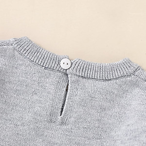 Baby Girl Dress Long Sleeve Sweater Solid Color Toddler Floral Newborn Winter Autumn Skirt