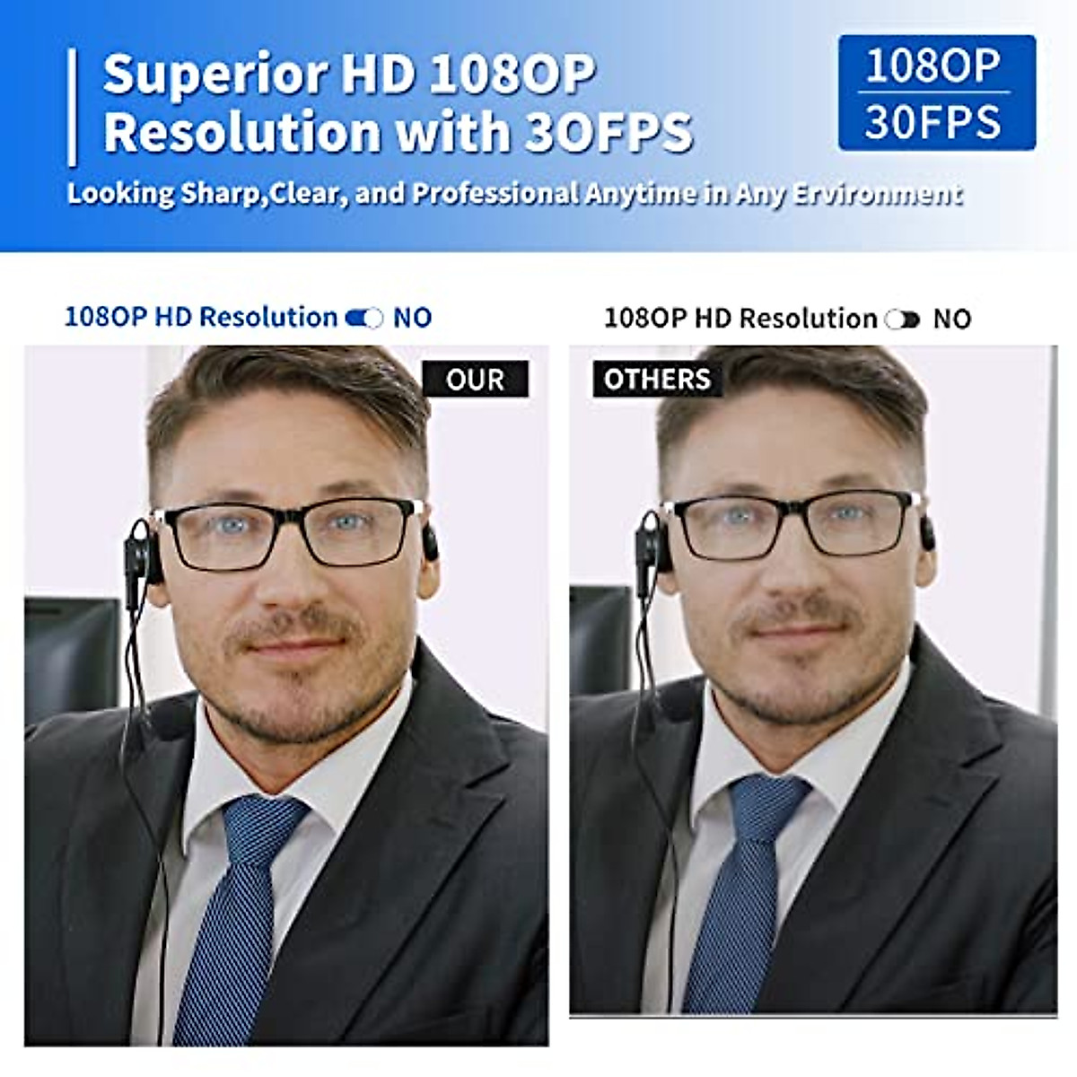 Webcam with Microphone, No Distortion Privacy Cover 1080P USB Camera Plug Play Mic Full Ultra HD Web Camera Video Cam Calling Conferencing Streaming for PC/Desktop/Computer/Mac/Laptop/MacBook