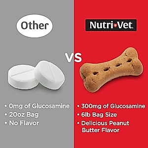 Nutri-Vet Hip & Joint Biscuits for Dogs | Tasty Dog Glucosamine Treat & Dog Joint Supplement | LARGE Biscuit with 500mg Glucosamine | 4 LB Bag