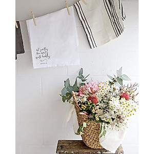 The Cotton & Canvas Co. Act Justly Love Mercy Walk Humbly, Micah 6:8 Scripture, Bible, Religious, Soft and Absorbent Tea Towel, Flour Sack Towel and Dish Cloth