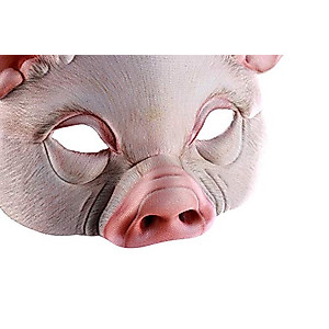 Hosfairy 1Pcs Half Face Animal Mask Pig Mask Horror Pig Mask for Halloween Costume Party Cosplay Props (White Pig Mask)