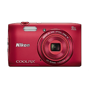 Nikon COOLPIX S3600 20.1 MP Digital Camera with 8x Zoom NIKKOR Lens and 720p HD Video (Red) (Discontinued by Manufacturer)