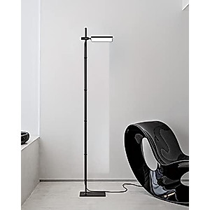 VISDANFO Modern Floor Lamp, 360 Degree Rotation Sky LED Floor lamp Office Lighting, Bright LED Standing Pole Light, Tall Lamps for Living Room,Bedroom,Reading,Study Room (Black)