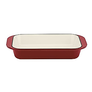 Cuisinart CI1136-24CR Chef's Classic Enameled Cast Iron 14-Inch Roasting/Lasagna Pan, Cardinal Red