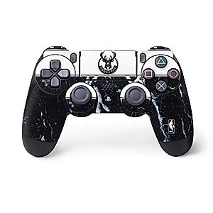 Skinit Decal Gaming Skin for PS4 Controller - Officially Licensed NBA Milwaukee Bucks Marble Design