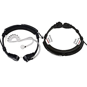 Lsgoodcare 3.5MM Plug Adjustable Throat Mic Anti-Noise Tactical Neckband Vocal Hands-Free in-Ear Military Air Tube Covert Earpiece Headset Compatible for PC Computer PS5 Cellphone Ect 3.5MM Device