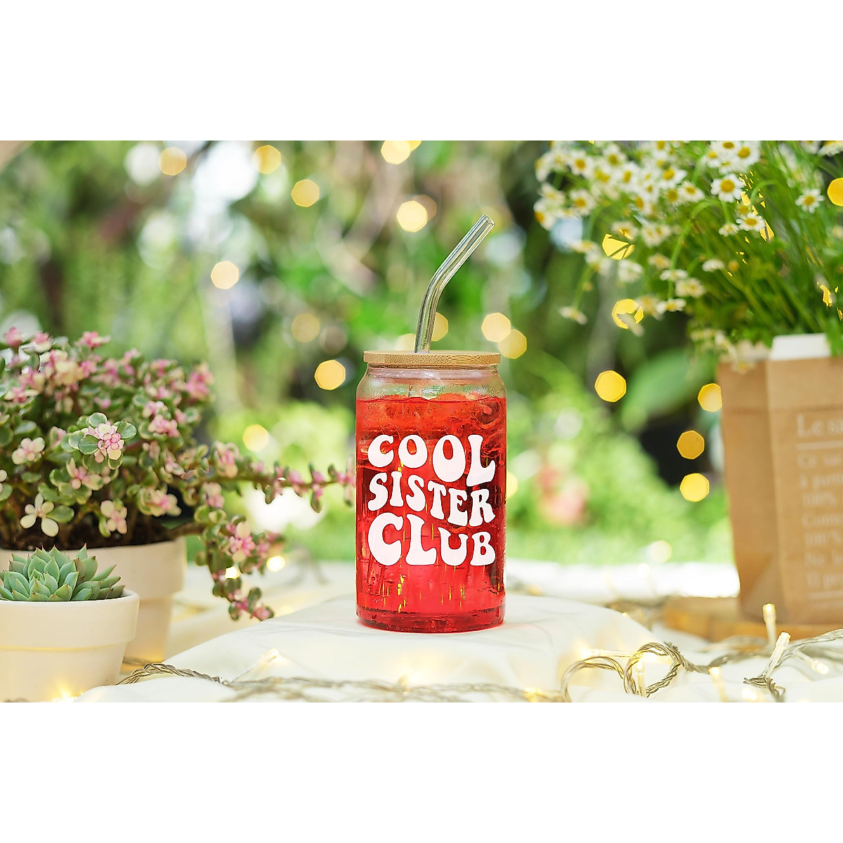 NewEleven Mothers Day Gifts For Sister From Sister, Brother - Unique Birthday Present For Sister, Soul Sister, Big Sister, Little Sister, Sister In Law, Sibling, Bestie - 16 Oz Coffee Glass