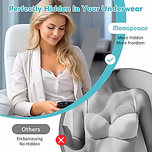 Breast Pump, Momspeace Breast Pump Hands Free with APP, Double Wearable Breastfeeding Pump, Portable Electric Breast Pump with 2 Mode & 12 Levels, Memory Function, Low Noise & Painless-24mm, 2 Pack