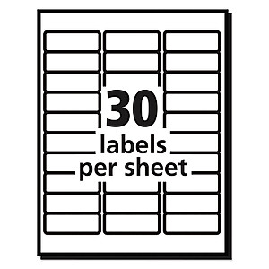 Avery 45160 Address Labels for Laser Printers, 1 x 2-5/8, White, 7500/Box