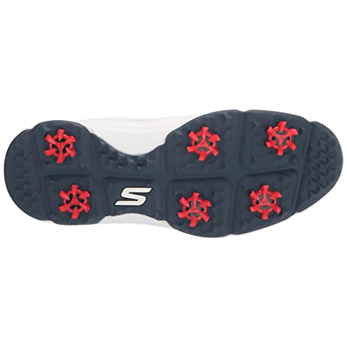 Skechers Men's Torque Sport Fairway Relaxed Fit Spiked Golf Shoe, White/Navy, 9.5