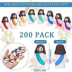 Barydat 200 Pack Mini Jesus Figurines Bulk Tiny Jesus Toys Little Jesus Figures to Hide Christ Savior Religious Jesus Gift Stuffed Jesus for Church Christmas Sunday School Baptism Gifts(Bright Color)