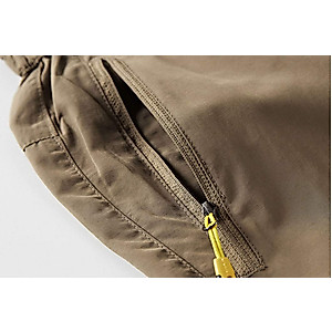 Amoystyle Men's Water-Repellent Quick Dry Convertible Hiking Pants Khaki Asian 7XL