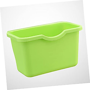 CHILDWEET Multifunctional Green Plastic Hanging Trash Can Space Saving Wastebasket for Deskside Bathroom Kitchen and Recycling Foldable Waste Bin Container