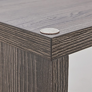 HSH L Shaped Computer Desk, Rustic Wood Corner Desk, Industrial Writing Workstation Table with Cabinet Drawer Storage for Home Office Study, Grey 60 inch