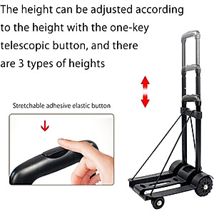 Hand Truck Dolly with 4-Wheels Folding Trolley Compact Luggage Cart for Travel, Moving and Office Use