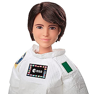 Barbie Signature Role Models ESA Astronaut Samantha Cristoforetti Doll (11.5-in Brunette) Wearing Realistic Spacesuit, Gift for 6 Year Olds and Up