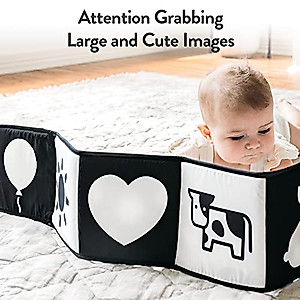Spiggly Black and White High Contrast Soft Baby Book – Newborn Toy for 0-3 Months Visual and Brain Development – Infant Tummy Time Toy – Sensory Toy for Babies 0-6 Months