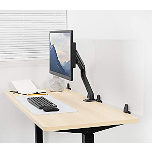 VIVO Dual Frosted Plexiglass 30 x 18 inch Clamp-on Desk Privacy Panels, Acrylic Cubicle Desk Dividers, Office Partitions, Pack of 2, PP-2-G060C