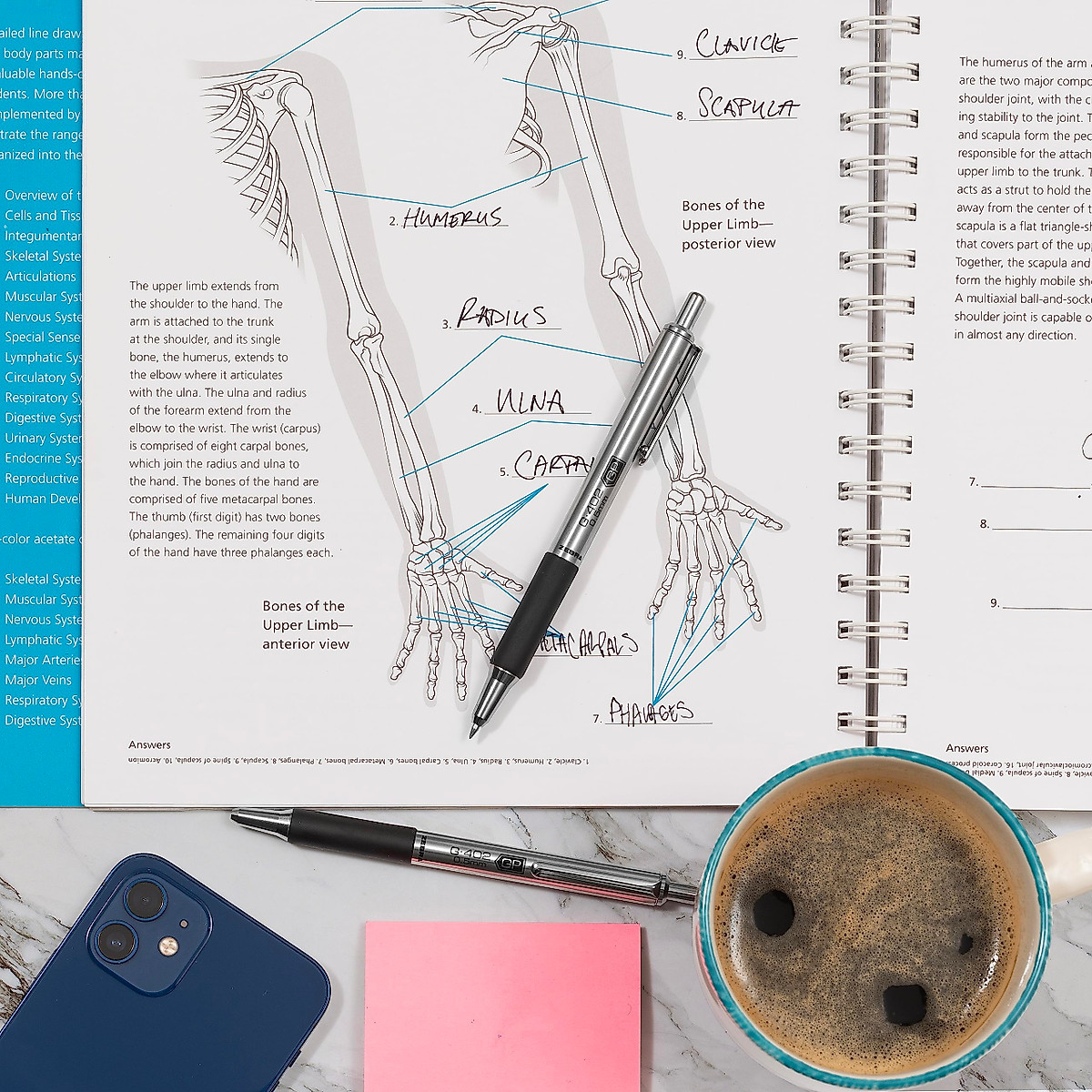 Zebra Pen G-402 Retractable Gel Pen, Stainless Steel Barrel, Fine Point, 0.5mm, Black Ink, 2-Pack