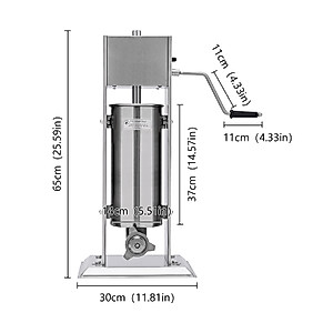 WUSILILU Commercial Churro Maker Machine, 5L Stainless Steel Manual Spanish Donuts Churrera Making Machine Vertical Churro Machine with 4 Nozzles for Home Restaurants Bakeries Cafeterias