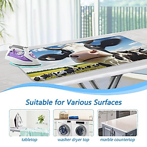 GOODOLD Funny Cow Ironing Mat Portable Travel Ironing Pad for Washer,Dryer,Table Top, Iron Board Alternative Cover, Large Heat Resistant Ironing Blanket