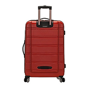 Rockland Melbourne Hardside Expandable Luggage with Spinner Wheels, RED, Checked Large 28"