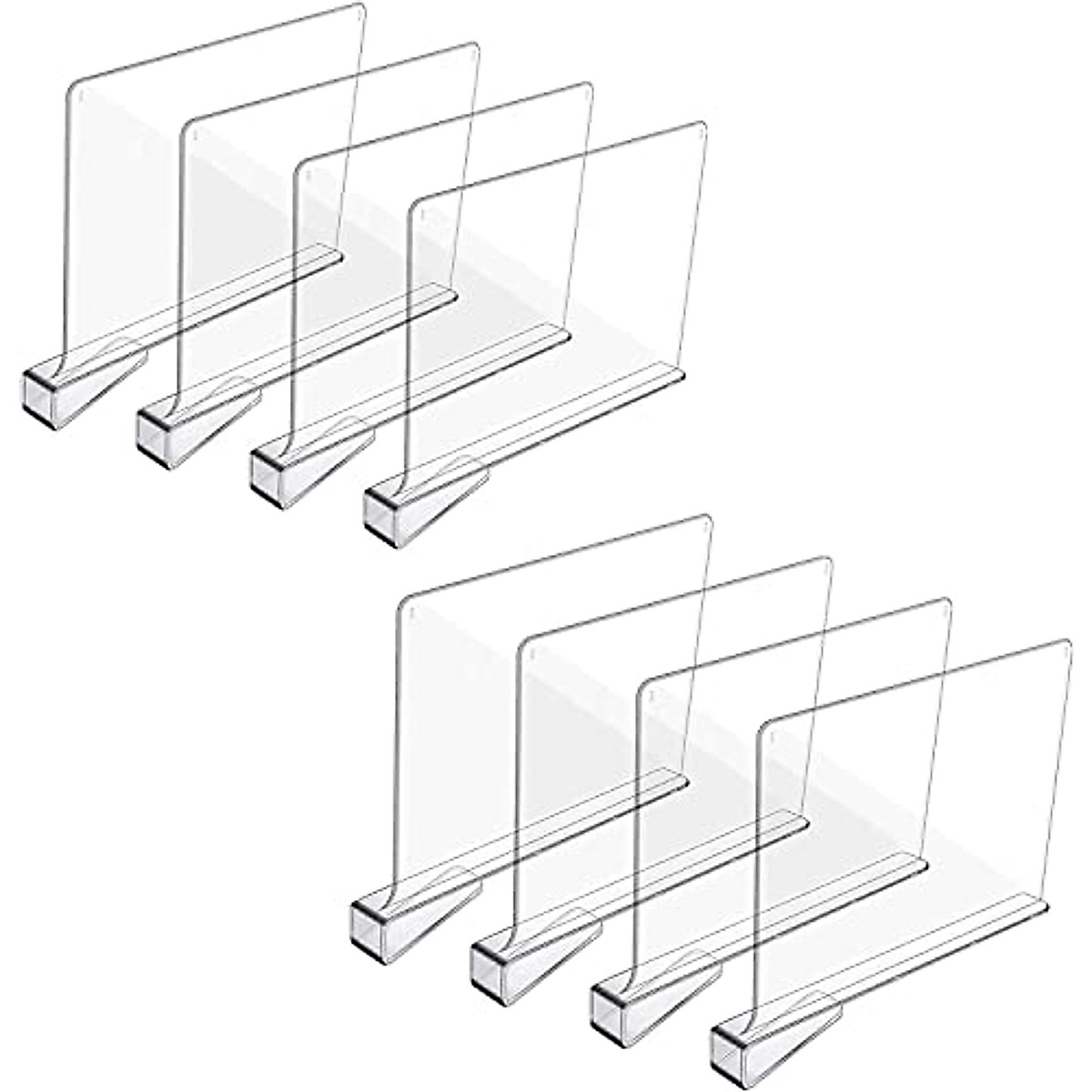 lamsexx 8 Pack Acrylic Shelf Dividers,Clear Shelf Dividers for Closet Organization, Closet Separator for for Organization in Bedroom, Kitchen and Cabinets