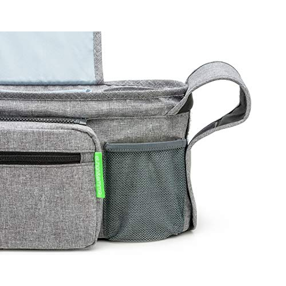 Ethan & Emma Universal Baby Stroller Organizer with Insulated Cup Holders for Smart Moms. Diaper Storage, Secure Straps, Detachable Bag, Pockets for Phone, Keys, Toys. Compact Design Fit All Strollers