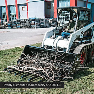 Titan Attachments 21" Fork Length Clamp-On Debris Forks V2, Fits 72" Loader Buckets, Skid Steers, Rated 5,320 LB Capacity