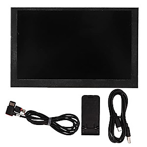 soobu Multi Theme Display Screen, 5in Monitor Set Full Viewing Angle USB Type C Interface Eye Protection 360 Degree Rotation for ITX Chassis (Black)