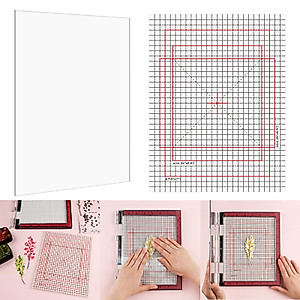 Briartw 6.5x8.5 Grip Mat with Printed Guides,Multi-Use Non-Slip Sticky Mats Fit in original-size Stamp Positioning Tool,Photopolymer Mat for Centering & Aligning Tape-free Stenciling Ink Blending