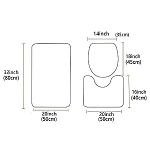 Apular Fashion 3 Piece Bath Rugs Set Brown Old Wooden Board Non Slip Ultra Soft Bathroom Accessories Mats, U Shape Mat and Toilet Lid Cover Mat Bath Mats