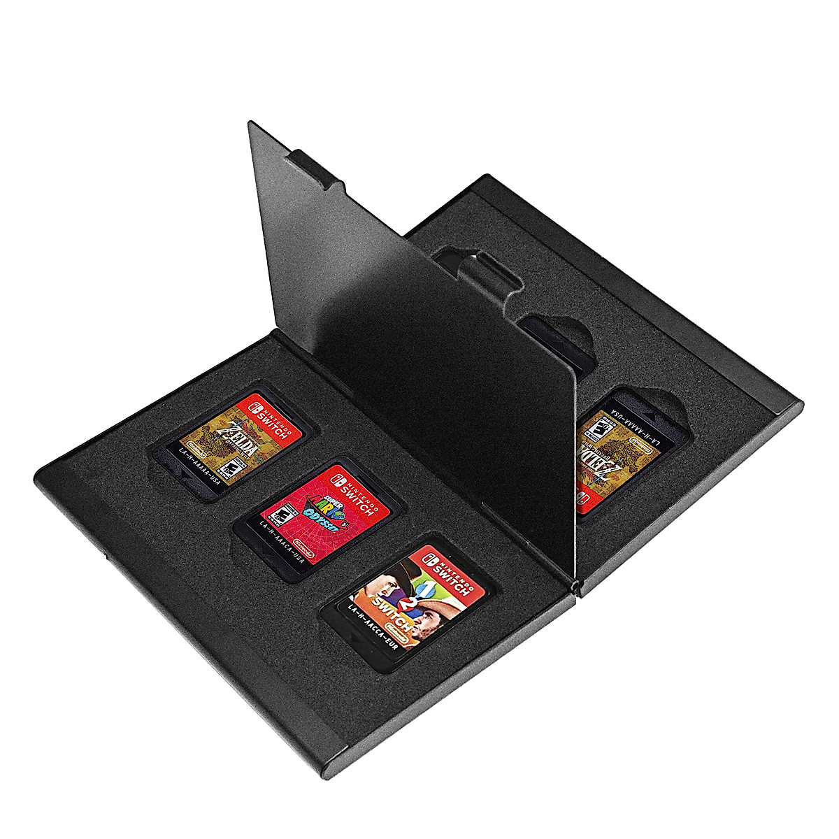 Orzero Premium Game Card Case Compatible for Switch Lite 2019, Nintendo Switch, Portable and Thin, Aluminum Game Storage Card Holder Box Suitable for 6 Game Cards (Black)