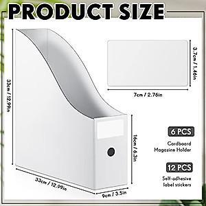Thenshop 6 Pieces 12 x 12 Scrapbook Paper Organizer Vertical Storage Bin for Holding 12" x 12" Papers, Scrapbook Papers, Vinyl Sheets, Cardstocks, Magazine, File, Document, White