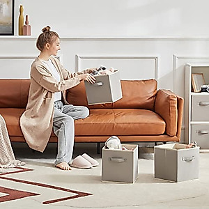 Lifewit 6 Pack Light Grey Storage Cubes, Bundle with 6 Pack Beige Storage Cubes, Medium