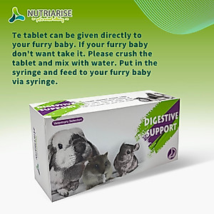 NUTRIARISE Digestive Support Grass-Based Supplement for Rabbit- High Fiber, Probiotics，Prevent GI Stasis, Promote Intestinal Motility and Minimize Intestinal Disease, 36 Tablets.