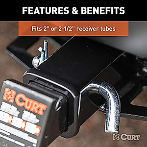 CURT 21582 Trailer Hitch Pin & Clip with Grooved Head, 5/8-Inch Diameter, Fits 2 or 2-1/2-Inch Receiver, Clear ZINC