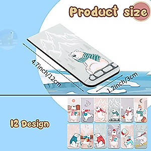 12 Pieces Christmas Magnetic Bookmarks Cute Bookmarks for Kids Magnet Page Clips Bookmark with Polar Bear Pattern Magnetic Page Markers for Kids Birthday Presents Classroom Prizes Students School