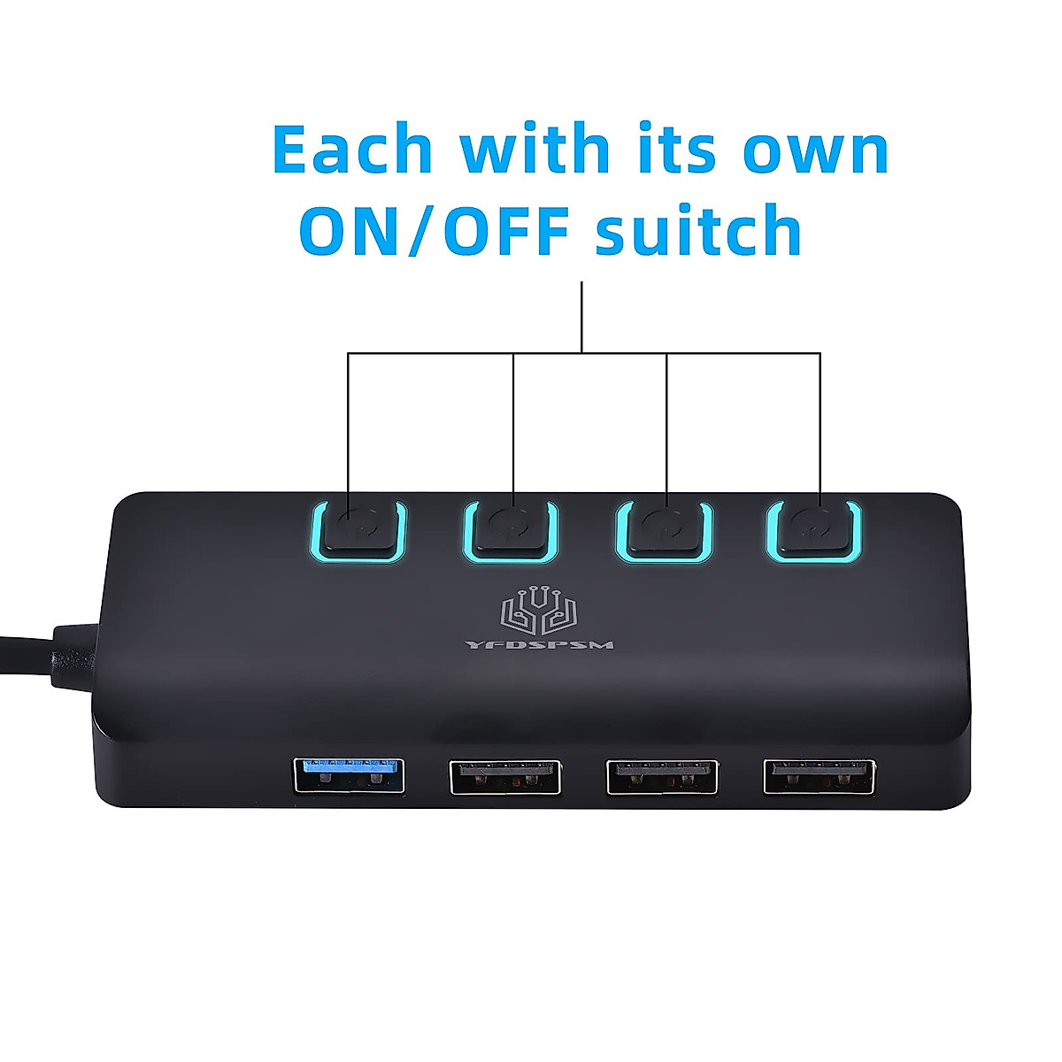 YFDSPSM USB hub 3.0 one USB 3.0 Professional Data Port and Three Common Ports.Tpye-c Interface is Suitable for Notebook MacBook MacPro macmini iMac Surface Pro XPS, Mouse and Keyboard