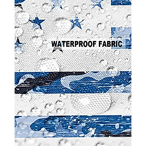 Funnywall88 Waterproof Throw Pillow Covers Set of 2 Independence Day Camo American Flag Patriotic Couch Pillow Cases Outdoor Sofa Cushion Cover Home Decor for Bed Living Room, 20" x 12"