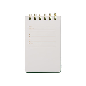 DesignWorks Ink 3.5'' x 5.75'' Vintage Sass Wire-Bound Spiral Pocket Notepad Memo Book with 80 Lined Sheets, Green Cactus - Free Hugs