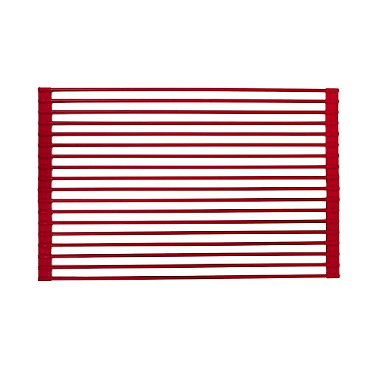 True & Tidy, Multi-Purpose Over The Sink Roll-Up Drying Rack, DR-881, Red