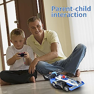 MQDMINI Remote Control Car Toy - Kids Spray Remote Control Formula Racing Car, CH 5 Wheel Drive Spray Car with Lights Boys Girls, F1 RC Race Cars Birthday Gifts for Kids 3 4 5 Years Old（Blue）