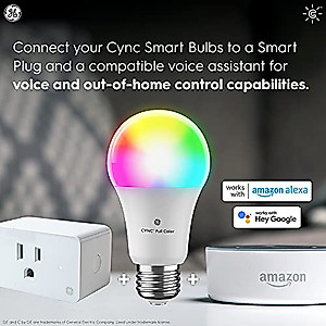 C by GE Full Color BR30 Smart LED Light Bulb, 65W Replacement, Bluetooth/Wi-Fi, Works With Alexa + Google Home without Hub (Packaging May Vary)