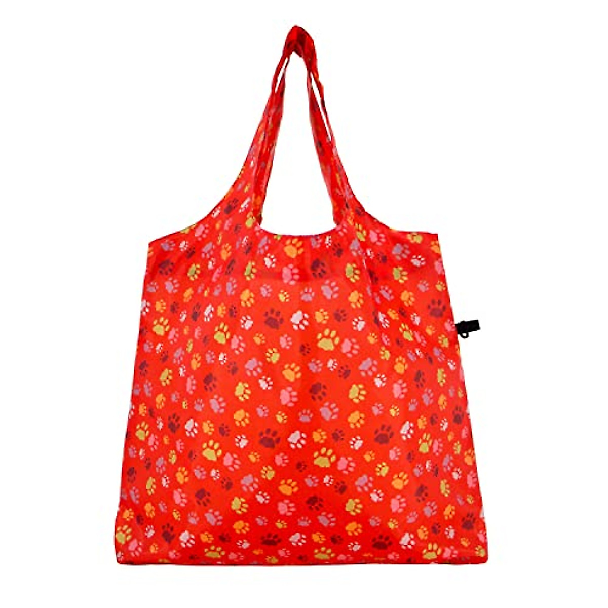 HOLYLUCK Reusable Grocery Bags,Heavy Duty Foldable Shopping Tote Bag (Standard, 3 Red Dog Paw Prints)
