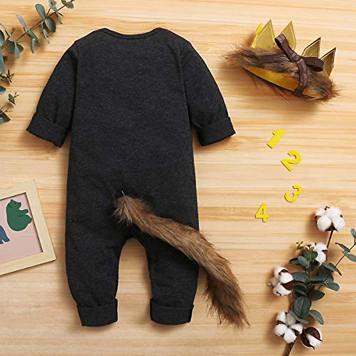 Baby Boy 1st Birthday Outfit Boy First Birthday Romper Wild One Birthday Outfits Boy (Dark Gray-Wild One Long, 12-18 Months)