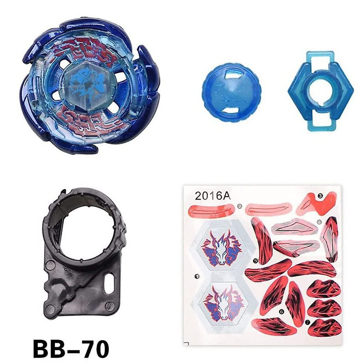 Anliv Art Gyros 6 Pack Bey Burst Battling Tops Metal Fusion Starter Set with Stickers Two Launchers